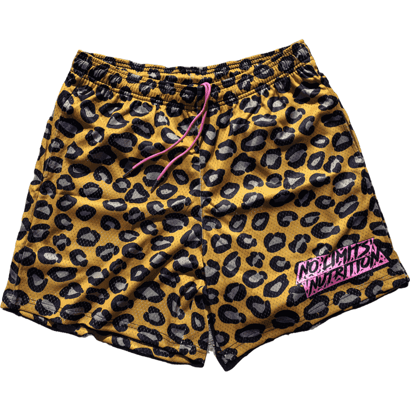 No Limits Gold Cheetah Mesh Shorts – No Limits Nutrition